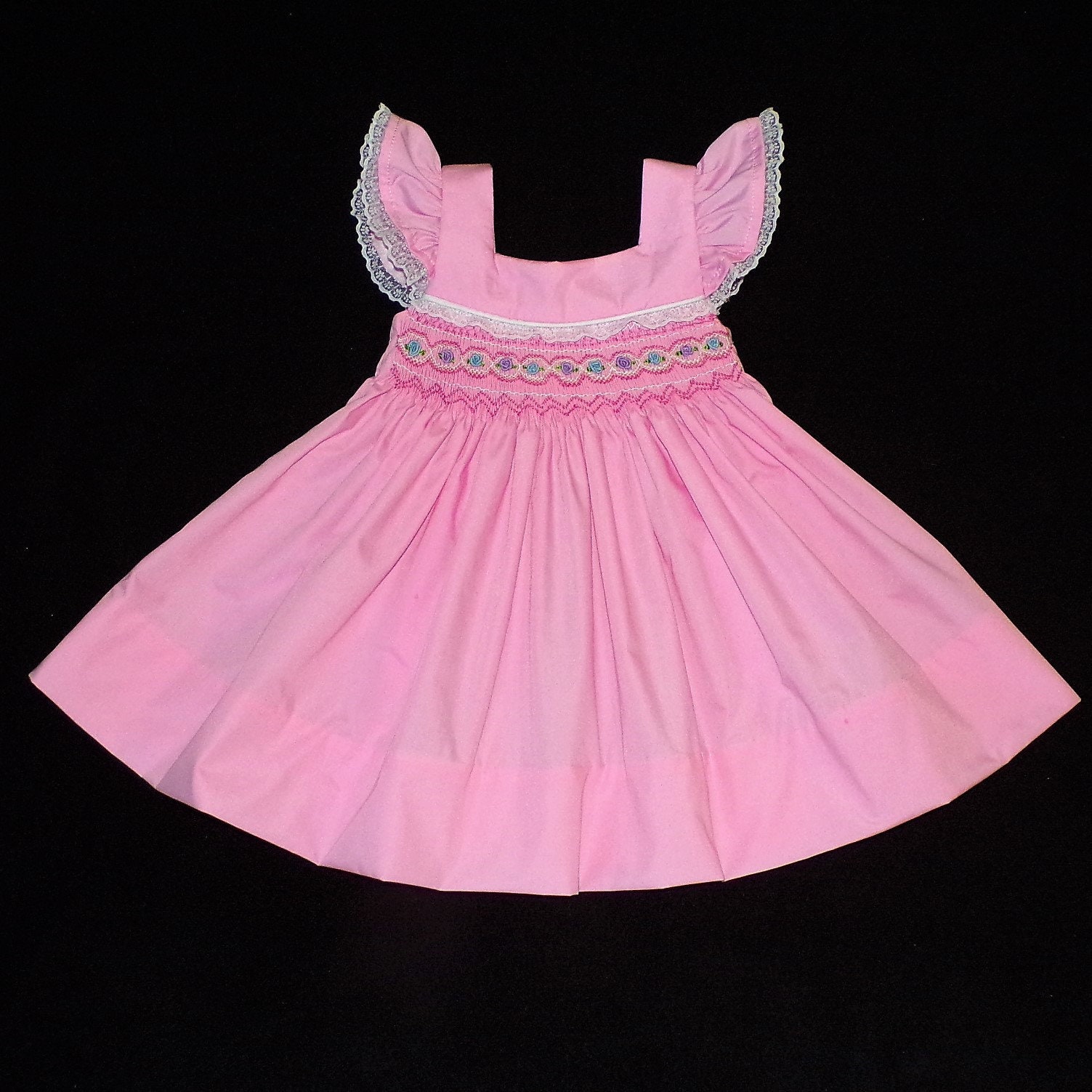 Front & Back Hand Smocked Pink Vintage Style Girl's Dress - Etsy