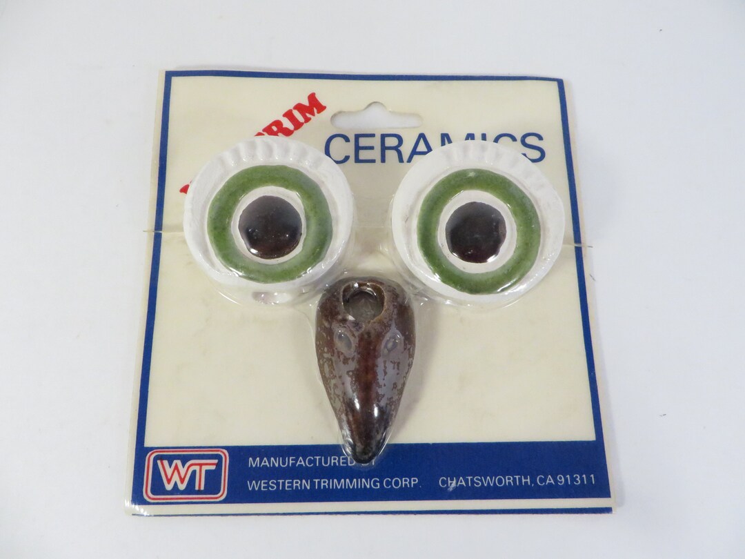 Vintage Ceramic Owl Eyes and Beak Macrame Beads - Macrame Owl Beads - Etsy