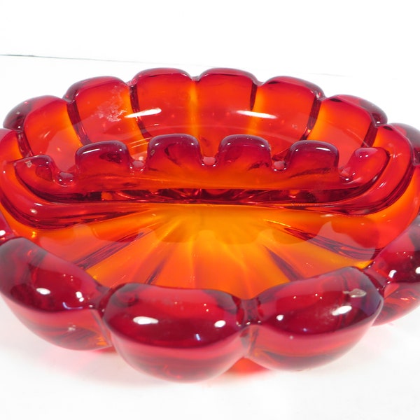 Red Glass Ashtray - Etsy