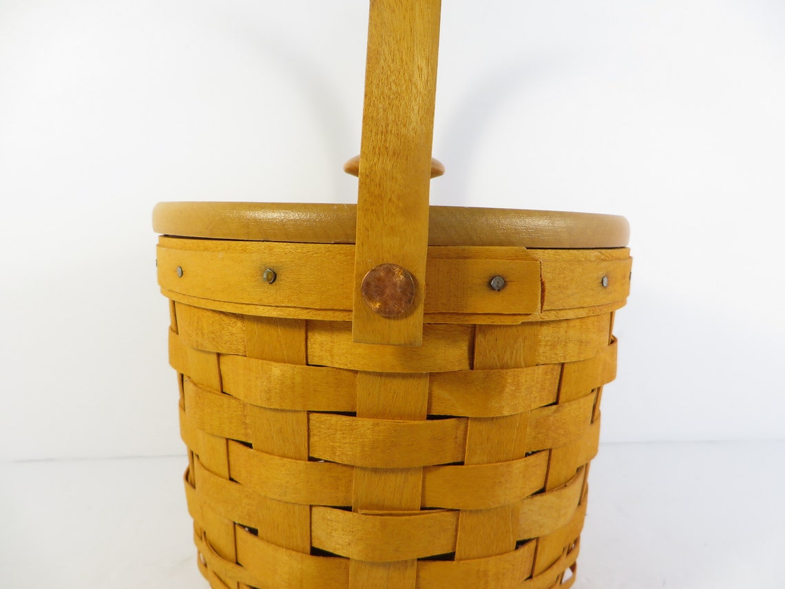 Vintage Logaberger Basket With Lid - 2000 Longaberger Lidded Basket - Etsy