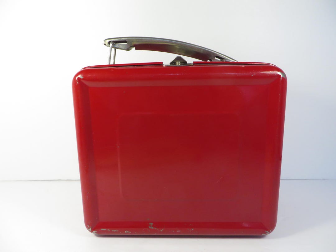 Vintage Red Metal Lunch Box Red Lunch Box - Etsy