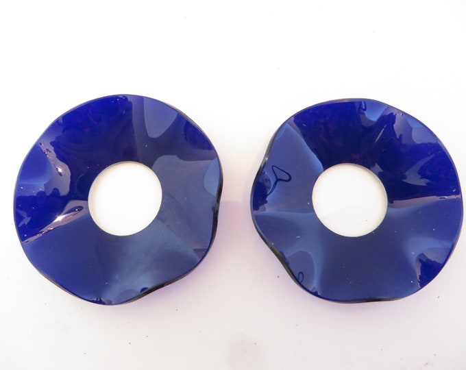 Vintage Cobalt Blue Glass Candle Rings Bobeches Cobalt Blue Glass ...
