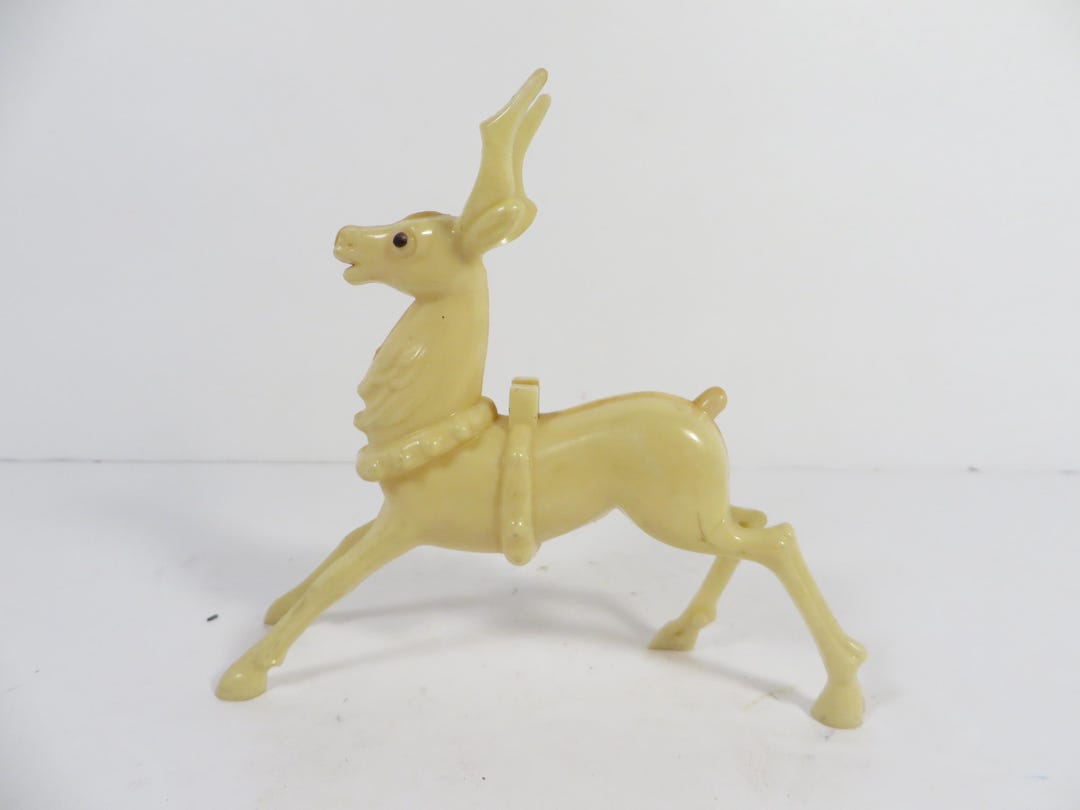 Vintage Plastic Reindeer Mid Century Hard Plastic Reindeer - Etsy