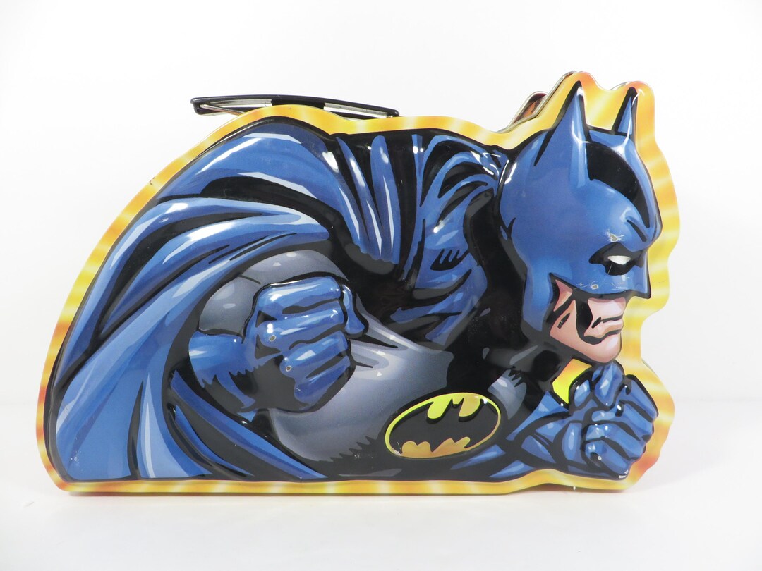 Vintage Batman Lunch Box Embossed 1990's Batman Metal Lunch Pail - Etsy