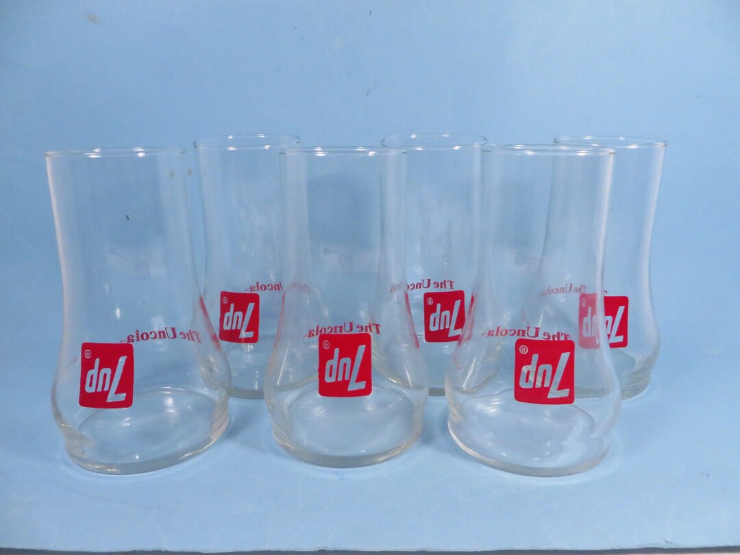 Vintage 7 up the Uncola Glass Tumblers Set of Six 7 up Glass Tumblers ...