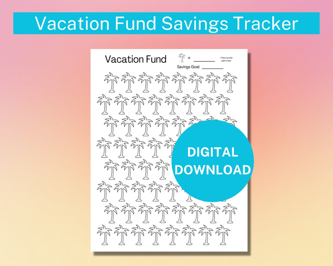 Vacation Fund Tracker | Savings Tracker | Vacation Planner | Money ...