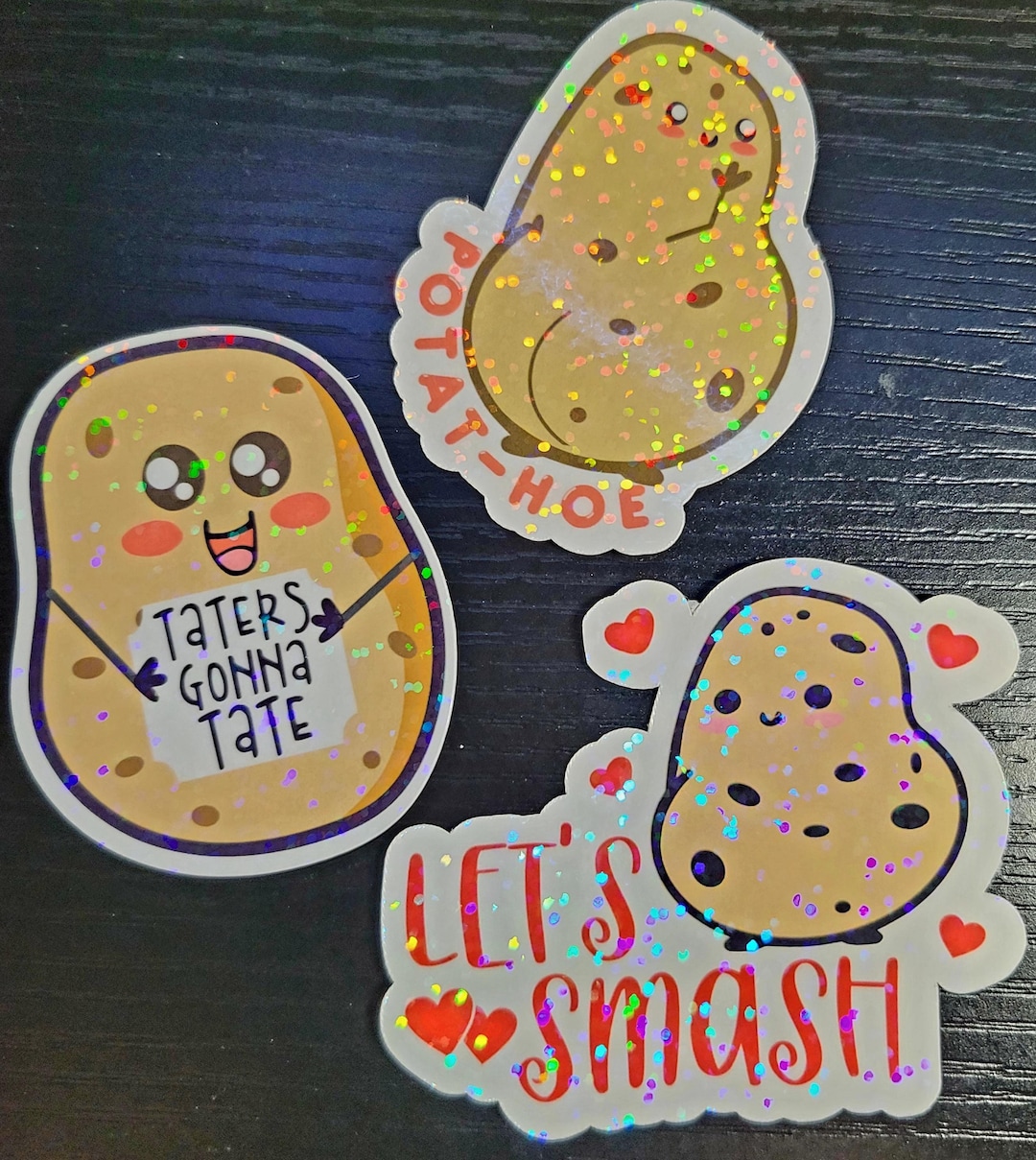 Holographic Funny Potato Potat-hoe Tater Vinyl Sticker Pack for Your ...