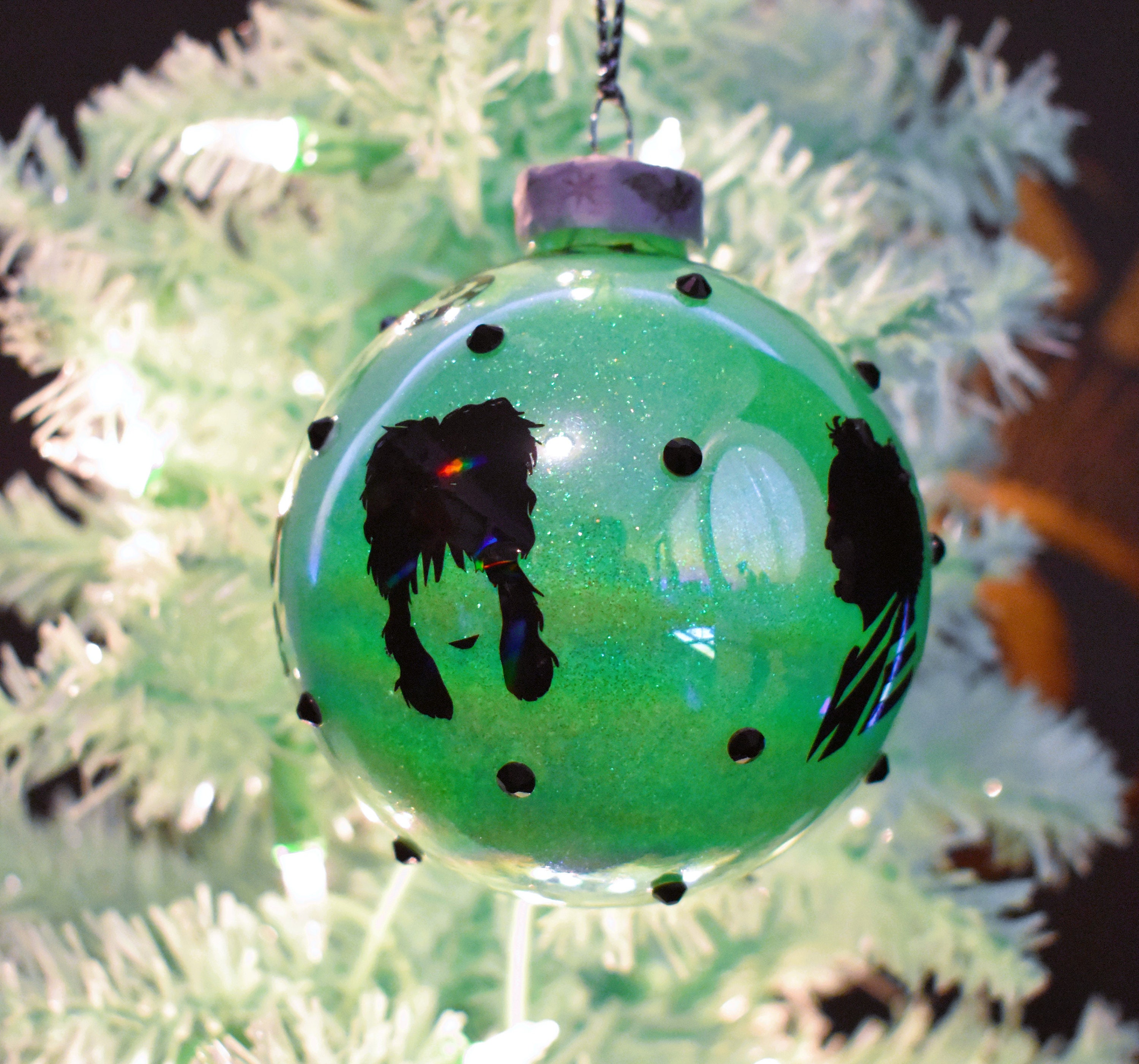 Beetlejuice and Lydia Glass Ornament Its Snow Time With Sandworm Tim ...