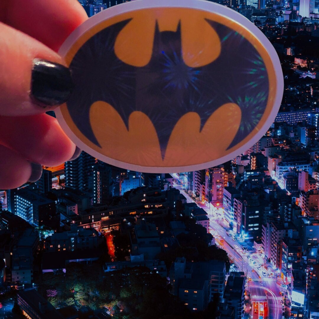 Tim Burton Bat Signal Fan Art Vinyl Waterproof Holographic Stickers Set ...