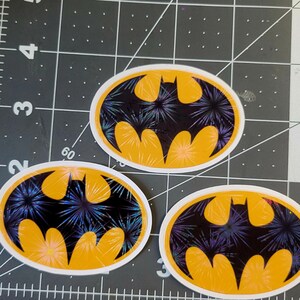 Tim Burton Bat Signal Fan Art Vinyl Waterproof Holographic Stickers Set ...