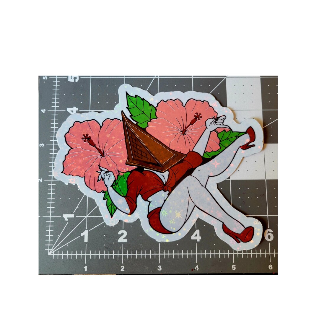 Holographic Pyramid Head Pin up Large Vinyl Sticker - Etsy Australia