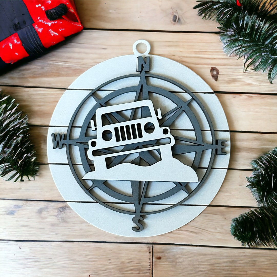 4x4 Christmas Ornament With Compass - Etsy