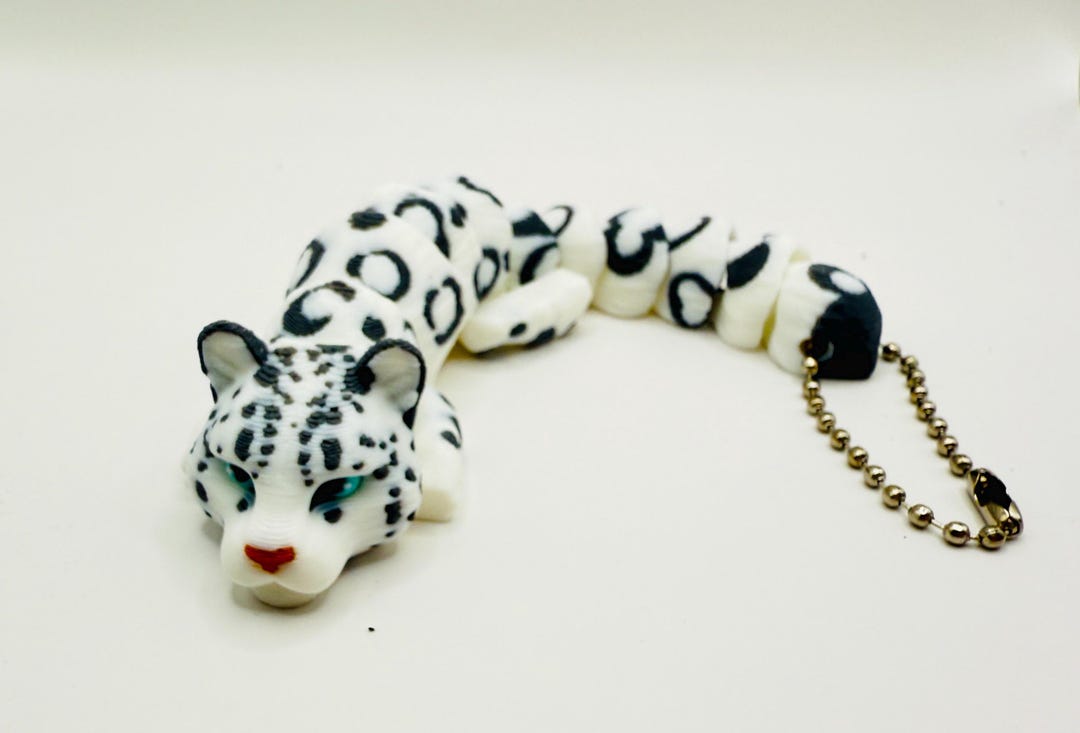 Articulated Flexi Snow Leopard With Keychain Option. - Etsy