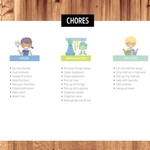 Chore Chart, Reward Chart or Routine Chart + Chores, Behavior & Routine ...