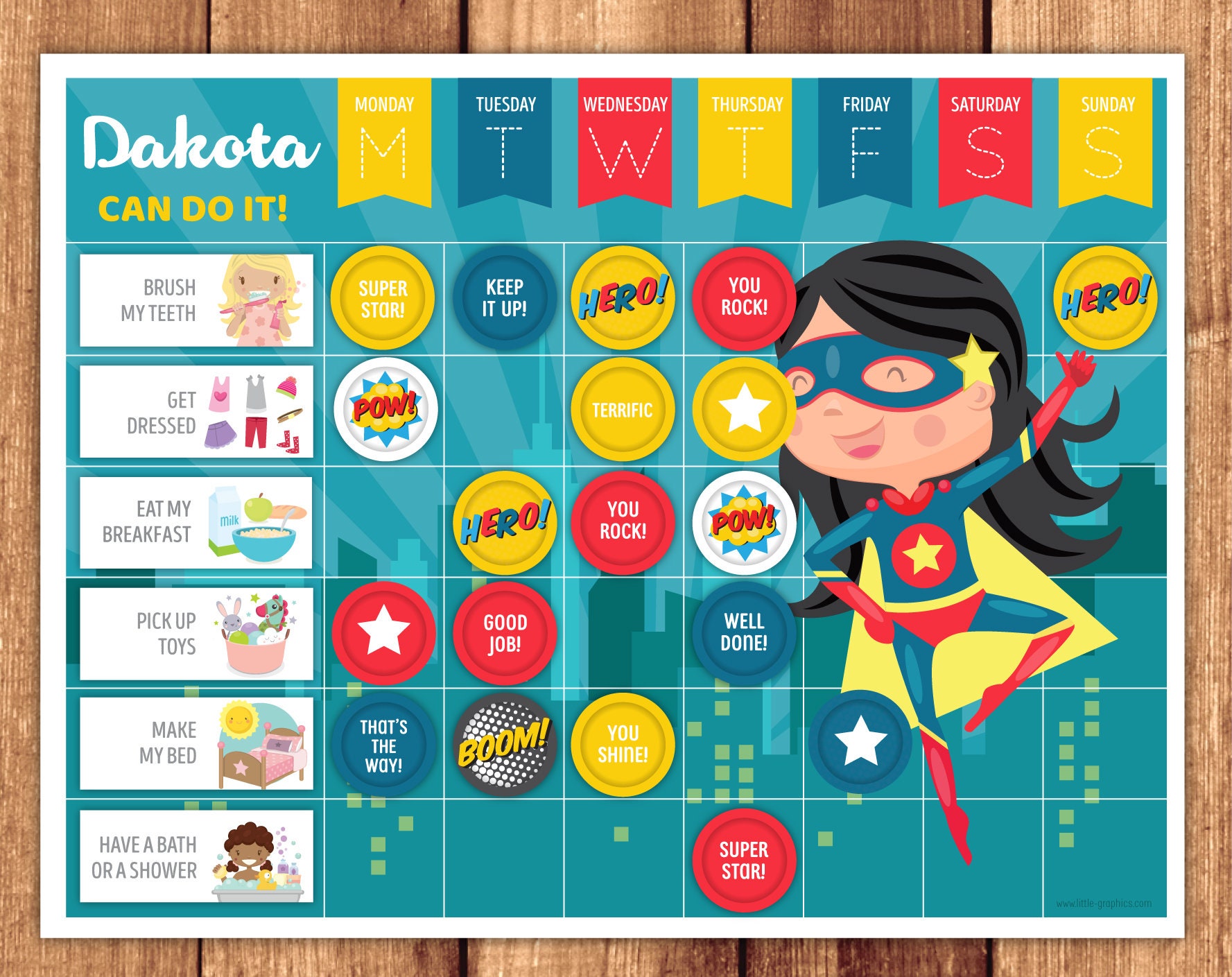 Chore Chart or Reward Chart Superhero Theme Printable | Etsy España