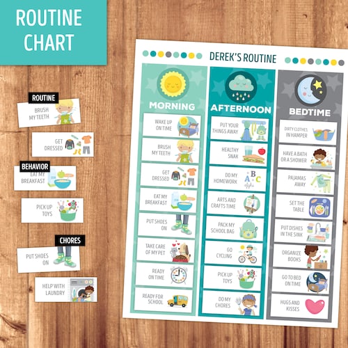 Kids Chore/ Routine Chart: Morning and Evening - Etsy