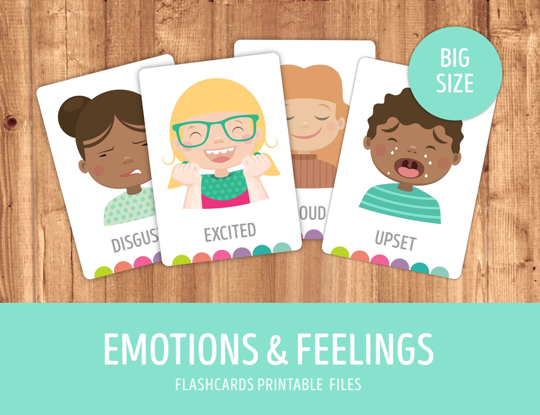 Printable Emotions and Expressions Faces Flashcards / How Do You Feel ...