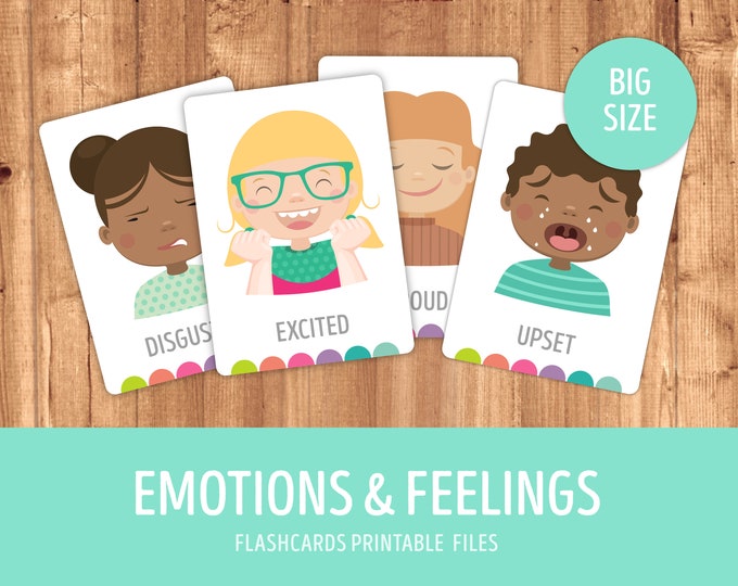 Printable Emotions and Expressions Faces Flashcards / How Do You Feel ...
