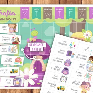 Chore Chart, Reward Chart or Routine Chart + Chores, Behavior & Routine ...