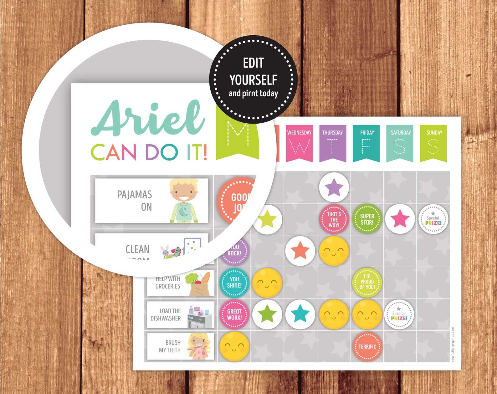 Chore Chart Reward Chart or Routine Chart Chores Behavior - Etsy