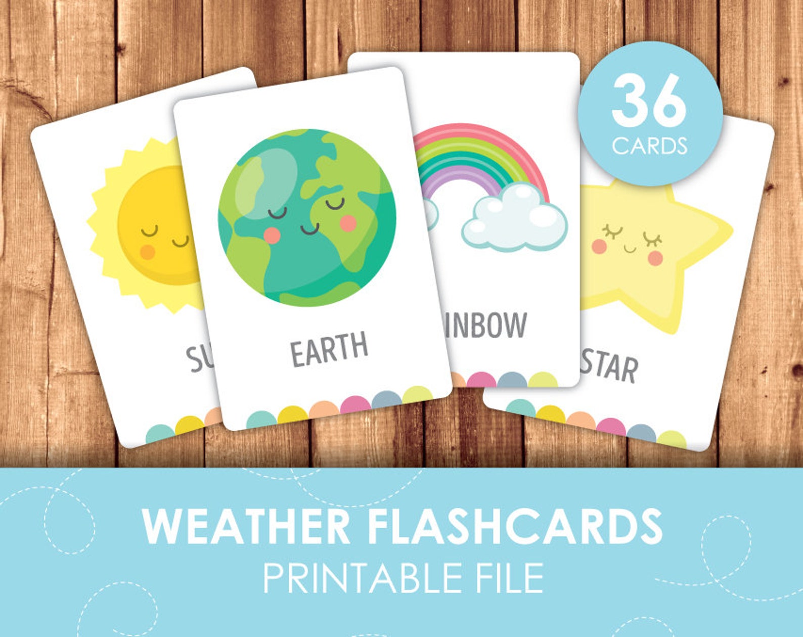 Weather Flashcards / Lenguage Flash Cards / Vocabulary Cards - Etsy