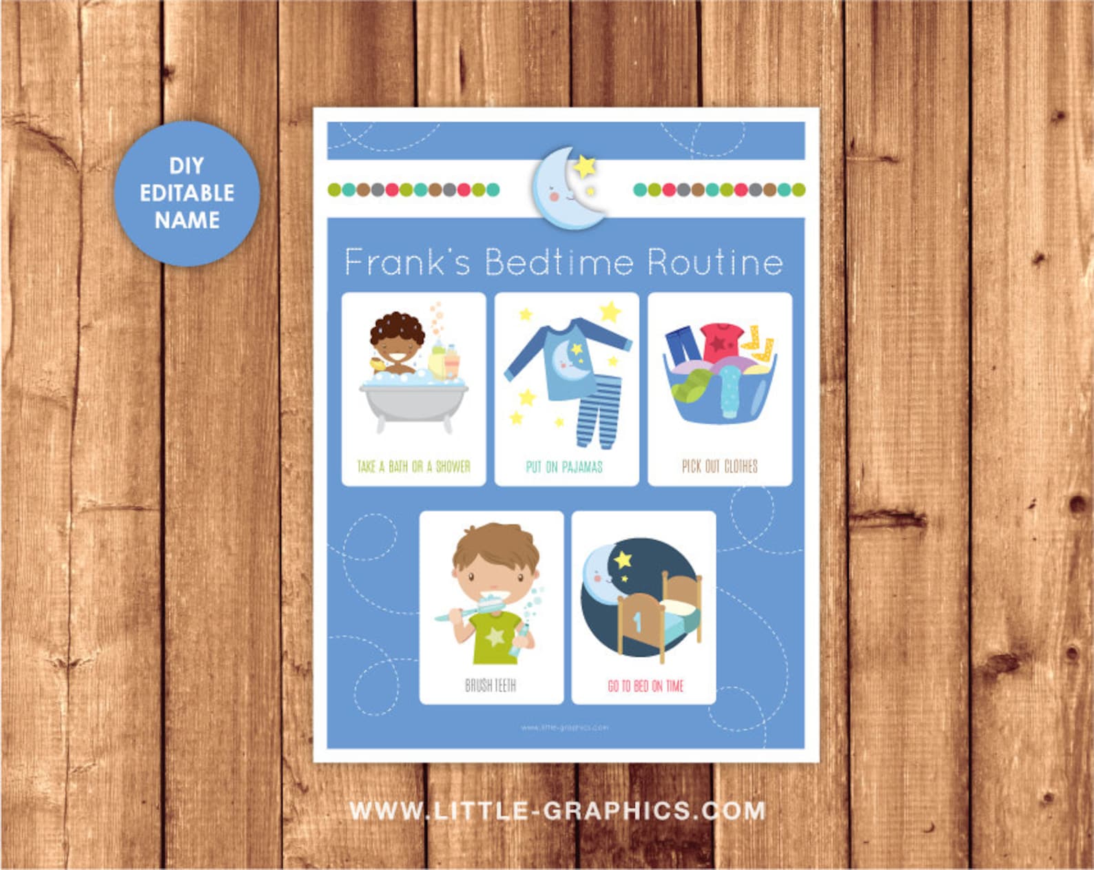 Printable Bedtime Routine Checklist Daily Schedule / Children Daily ...