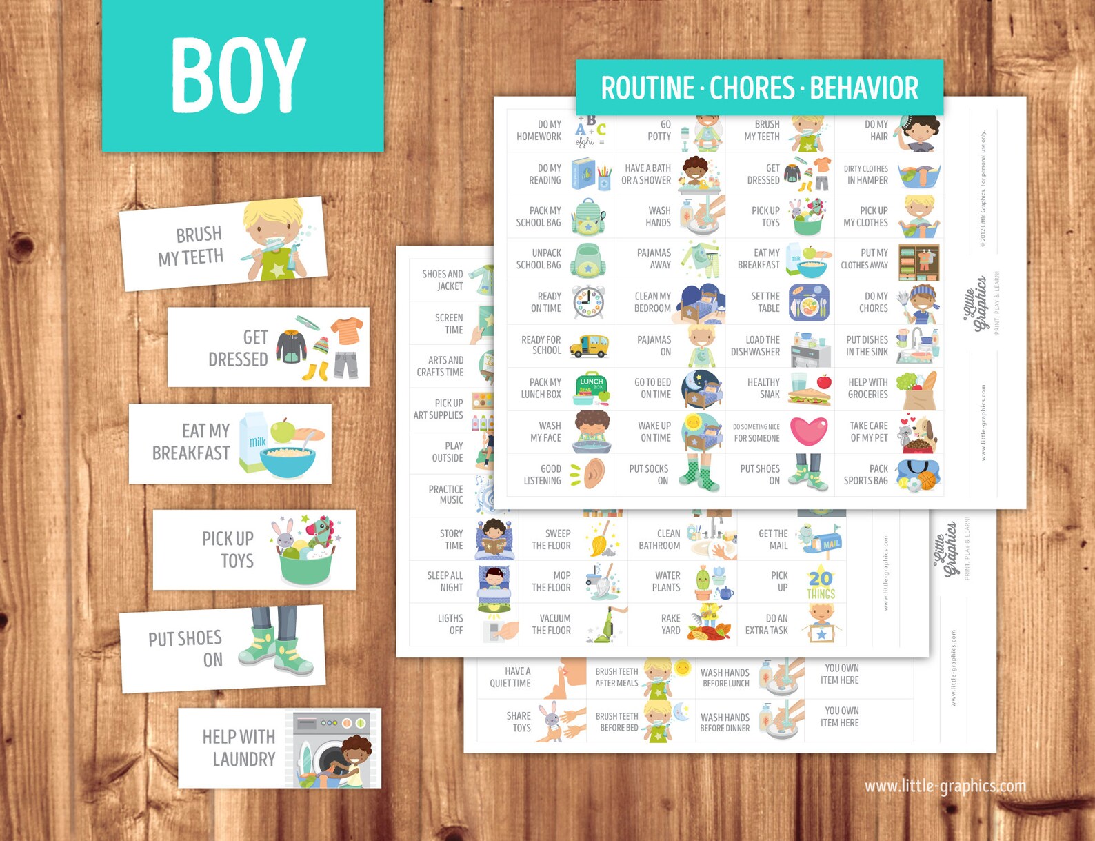 Boy Chore Cards Routine Cards Behavior Cards - Etsy