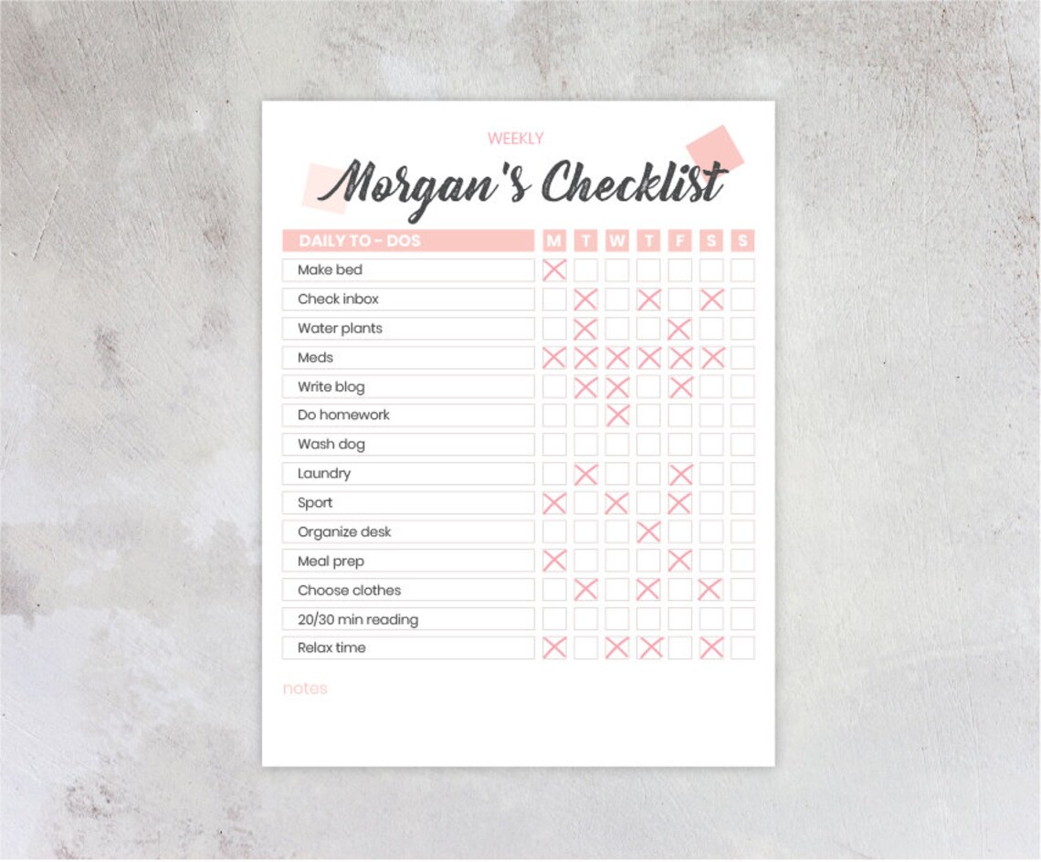 Multifunctional Checklist Digital File With Editable Text - Etsy