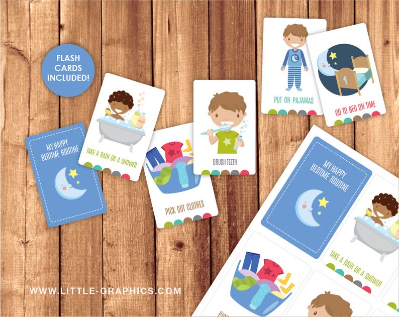 Printable Bedtime Routine Checklist Daily Schedule / Children Daily ...