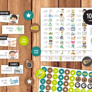 Chore Chart, Reward Chart or Routine Chart + Chores, Behavior & Routine ...