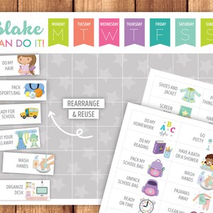 Chore Chart, Reward Chart or Routine Chart + Chores, Behavior & Routine ...