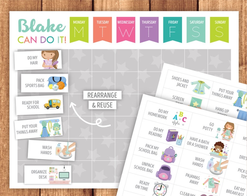 Chore Chart Reward Chart or Routine Chart Chores Behavior - Etsy