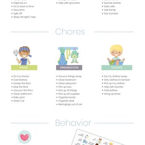 Chore Chart, Reward Chart or Routine Chart + Chores, Behavior & Routine ...