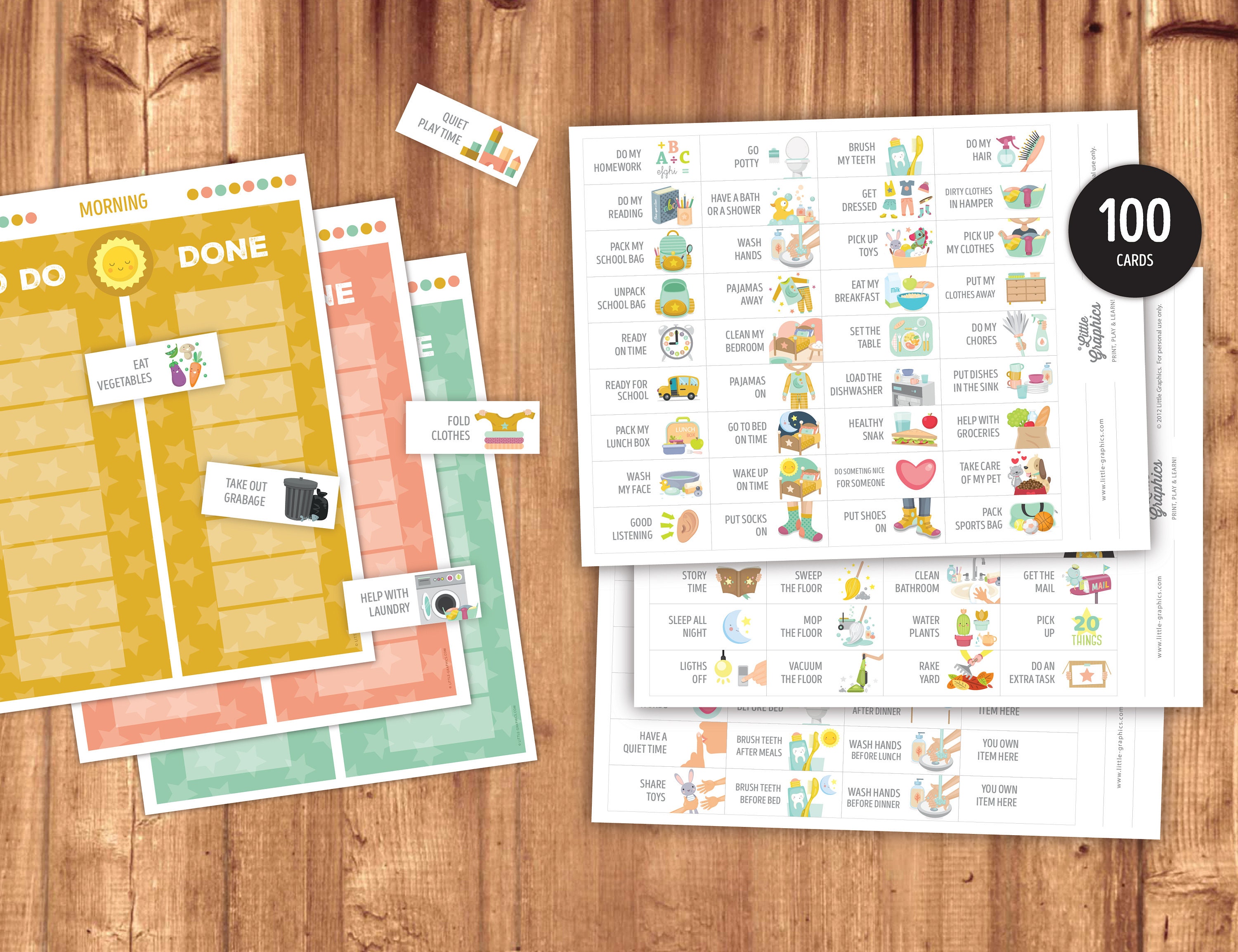 To Do Chart for Kids Daily Routine Printable Chart & Cards | Etsy Australia