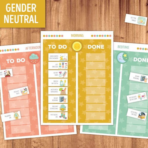 Daily Routine Chart for Boys - Etsy