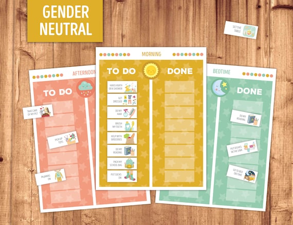 To do Chart for kids · Daily Routine Printable Chart & Cards by Little ...