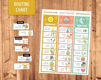 Daily Routine Printable Chart & Cards · Girl Pictures - Etsy