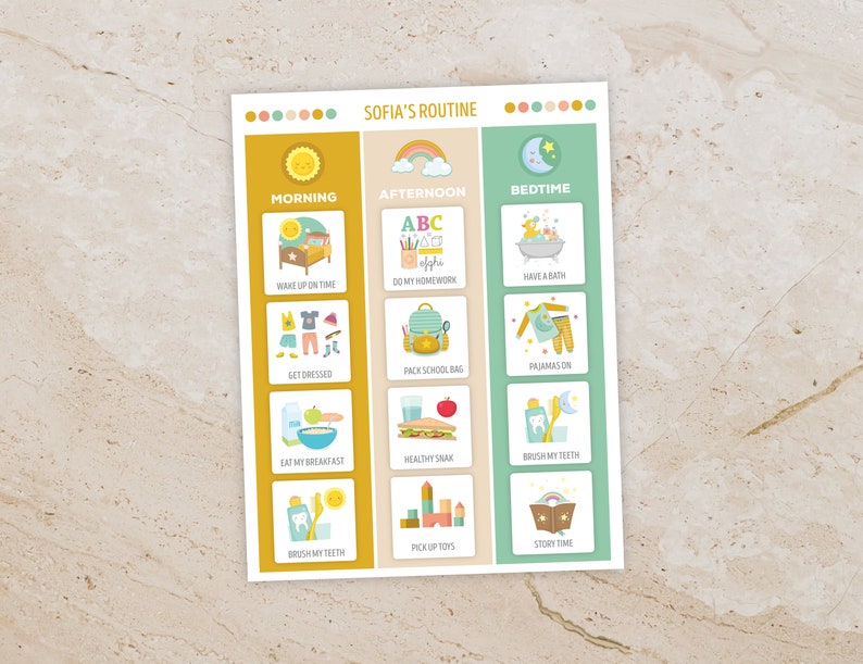 Daily Routine Printable Chart & Cards - Etsy