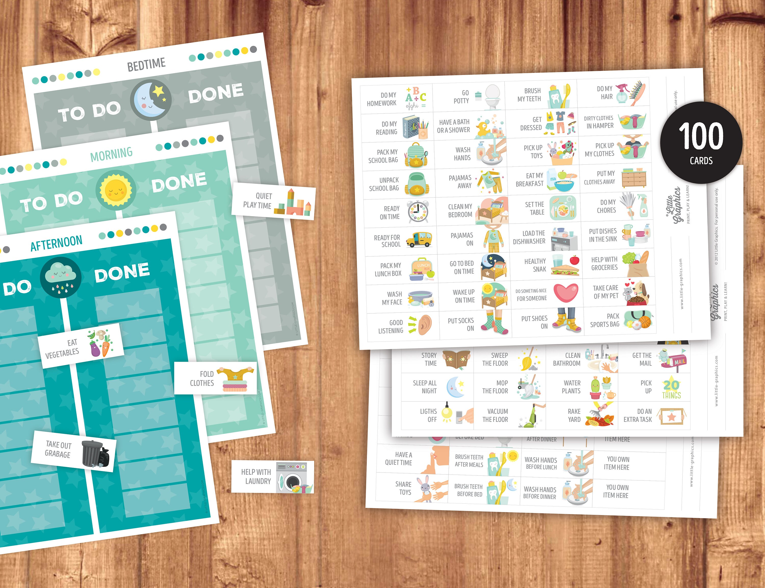 To Do Chart for Kids · Daily Routine Printable Chart & Cards - Etsy Canada