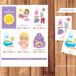 Printable Morning Routine Checklist Daily Schedule / Children Daily ...