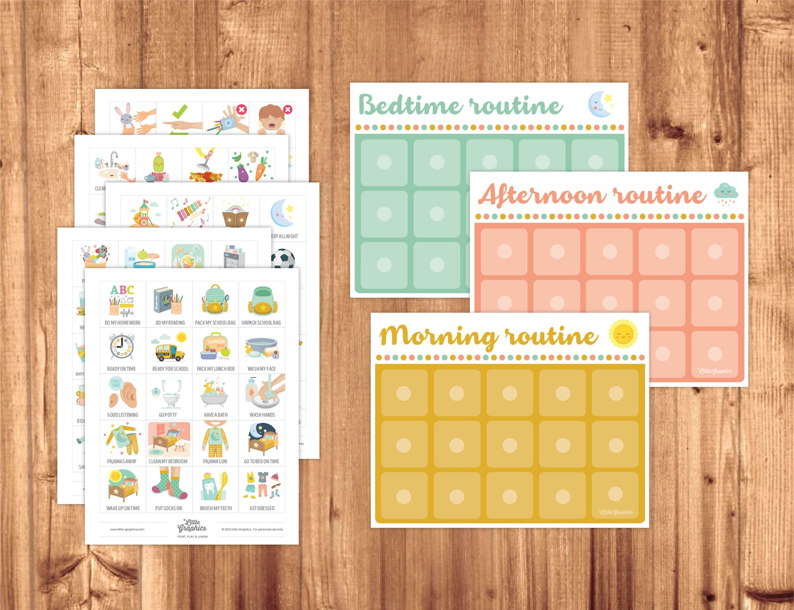 Daily Routine Printable Chart & Cards - Etsy
