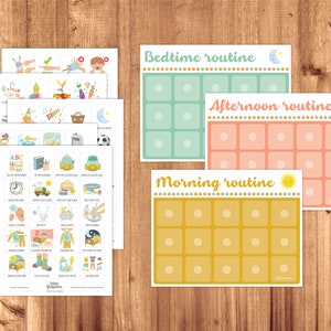 Daily Routine Printable Chart & Cards - Etsy