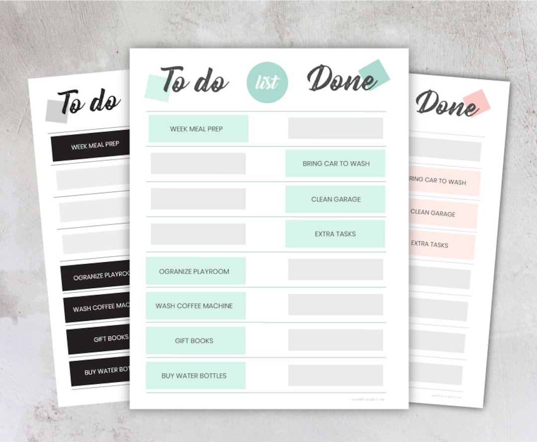 To Do List / to Do Checklist / to Do Visual Tracking - Etsy
