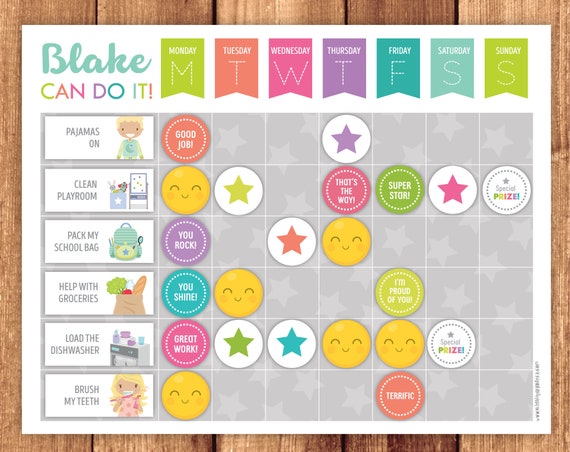 Chore Chart, Reward Chart or Routine Chart + Chores, Behavior & Routine ...