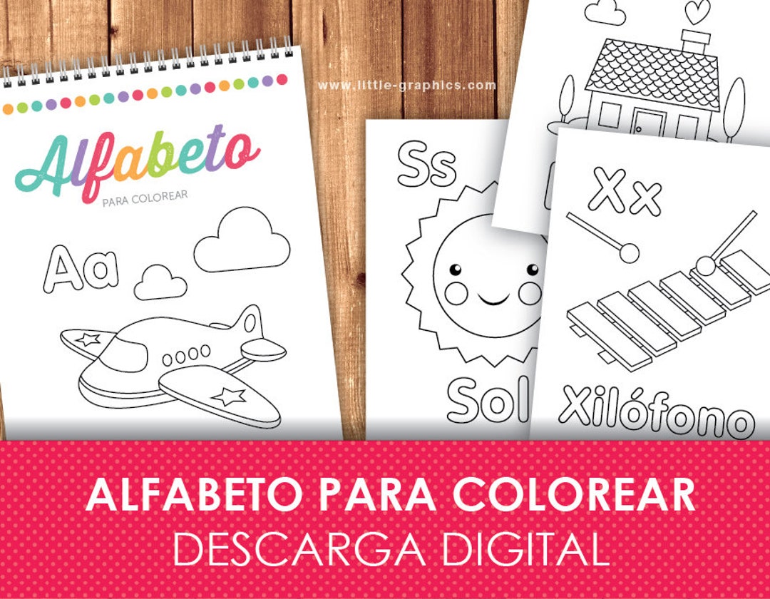 Printable Spanish Alphabet Coloring Pages - Etsy