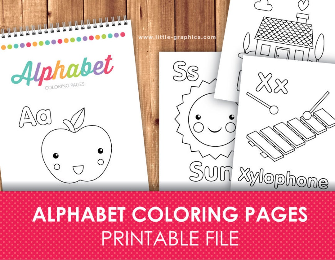 Printable Alphabet Coloring Pages - Etsy