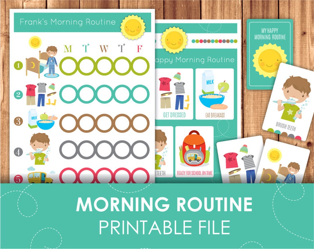 Printable Morning Routine Checklist Daily Schedule / Children Daily ...