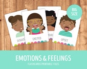 Emotion Flashcards for Children of Color Printable Emotion - Etsy
