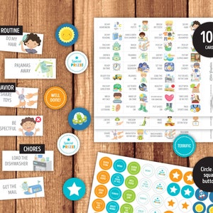Chore Chart, Reward Chart or Routine Chart + Chores, Behavior & Routine ...