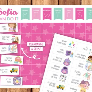 Chore Chart, Reward Chart or Routine Chart + Chores, Behavior & Routine ...